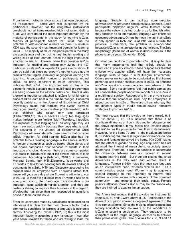 Non Zulu Speakers Attitudes Towards IsiZulu At Selected Public And non-zulu-speakers-attitudes-towards-isizulu-at-selected-public-and
