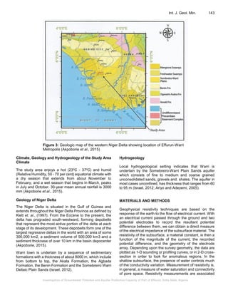 Investigation of Groundwater Potential and Aquifer Protective Capacity ...