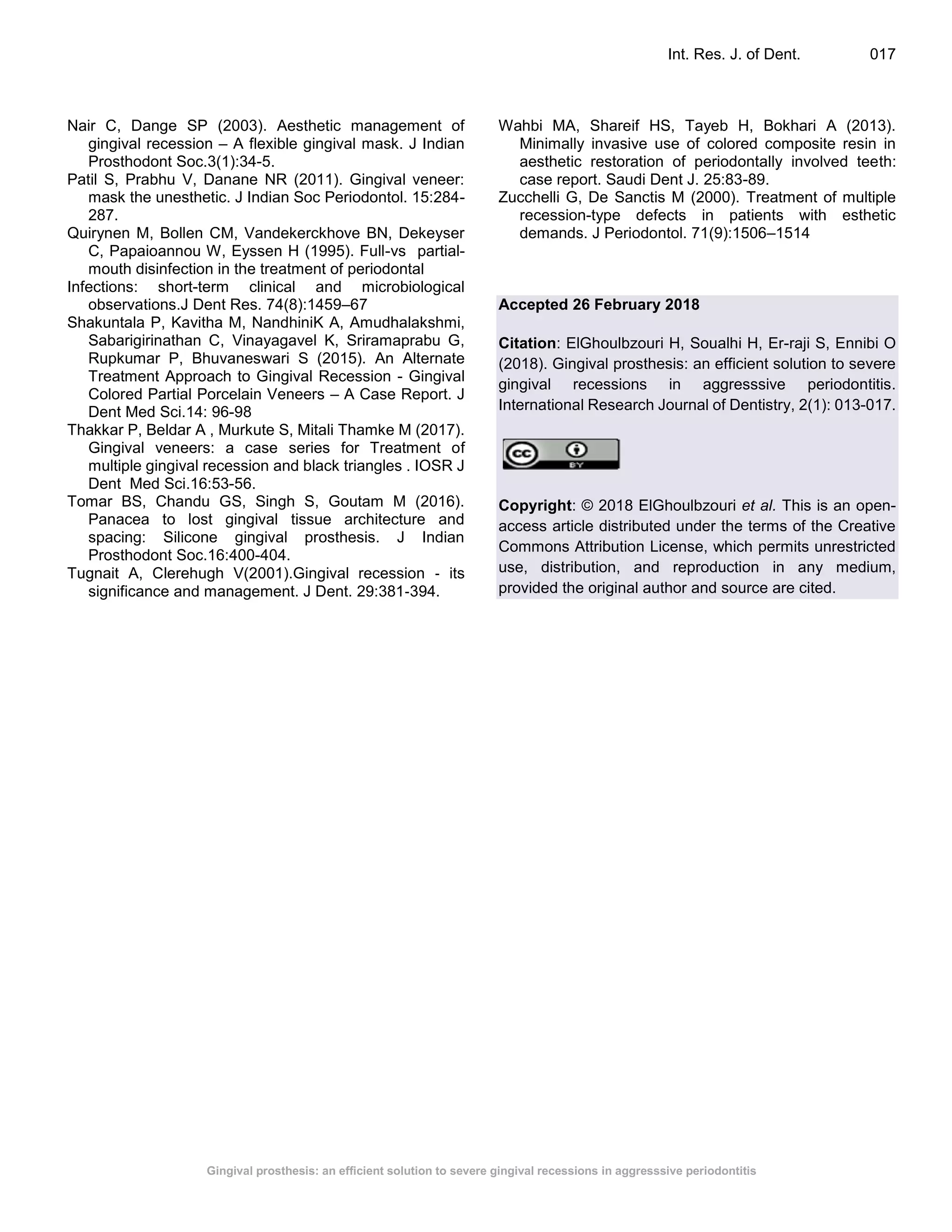 Gingival prosthesis: an efficient solution to severe gingival ...
