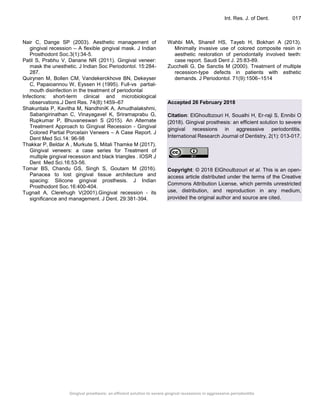 Gingival prosthesis: an efficient solution to severe gingival ...