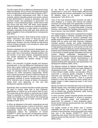 Contribution of women empowerment towards the development in Rwanda ...