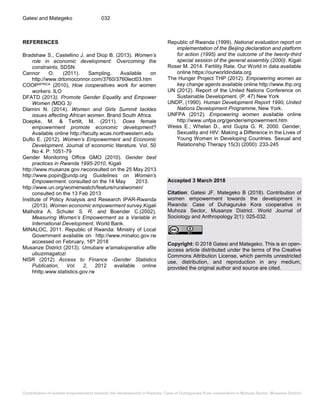 Contribution of women empowerment towards the development in Rwanda ...