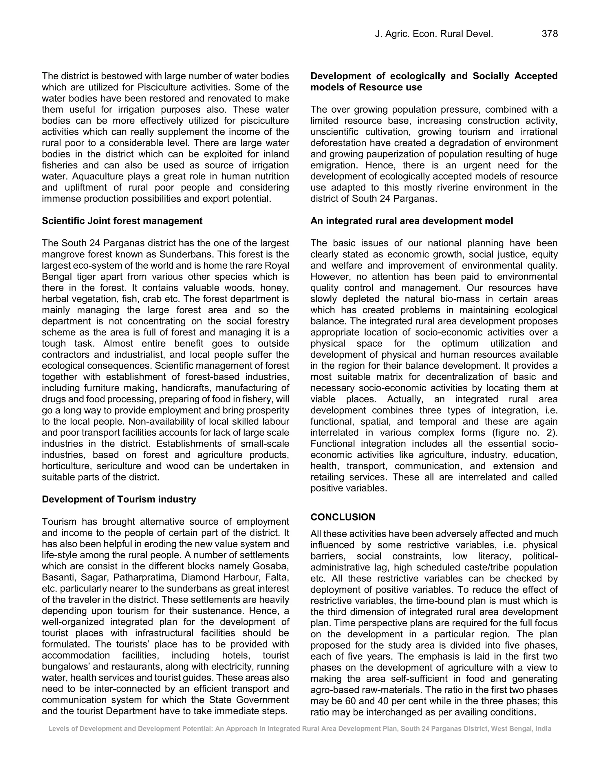 Levels of Development and Development Potential: An Approach in ...
