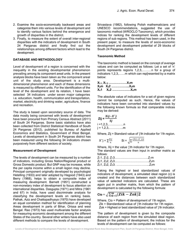 Levels of Development and Development Potential: An Approach in ...