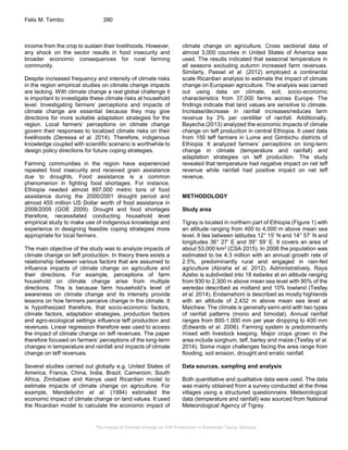 The Impact of Climate Change on Teff Production in Southeast Tigray, Ethiopia | PDF