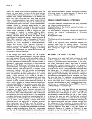 Effect of Multimodal Instructional Approaches on Students Learning of Chemistry Concepts in ...