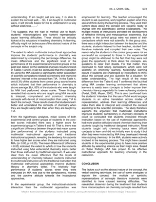 Effect of Multimodal Instructional Approaches on Students Learning of ...