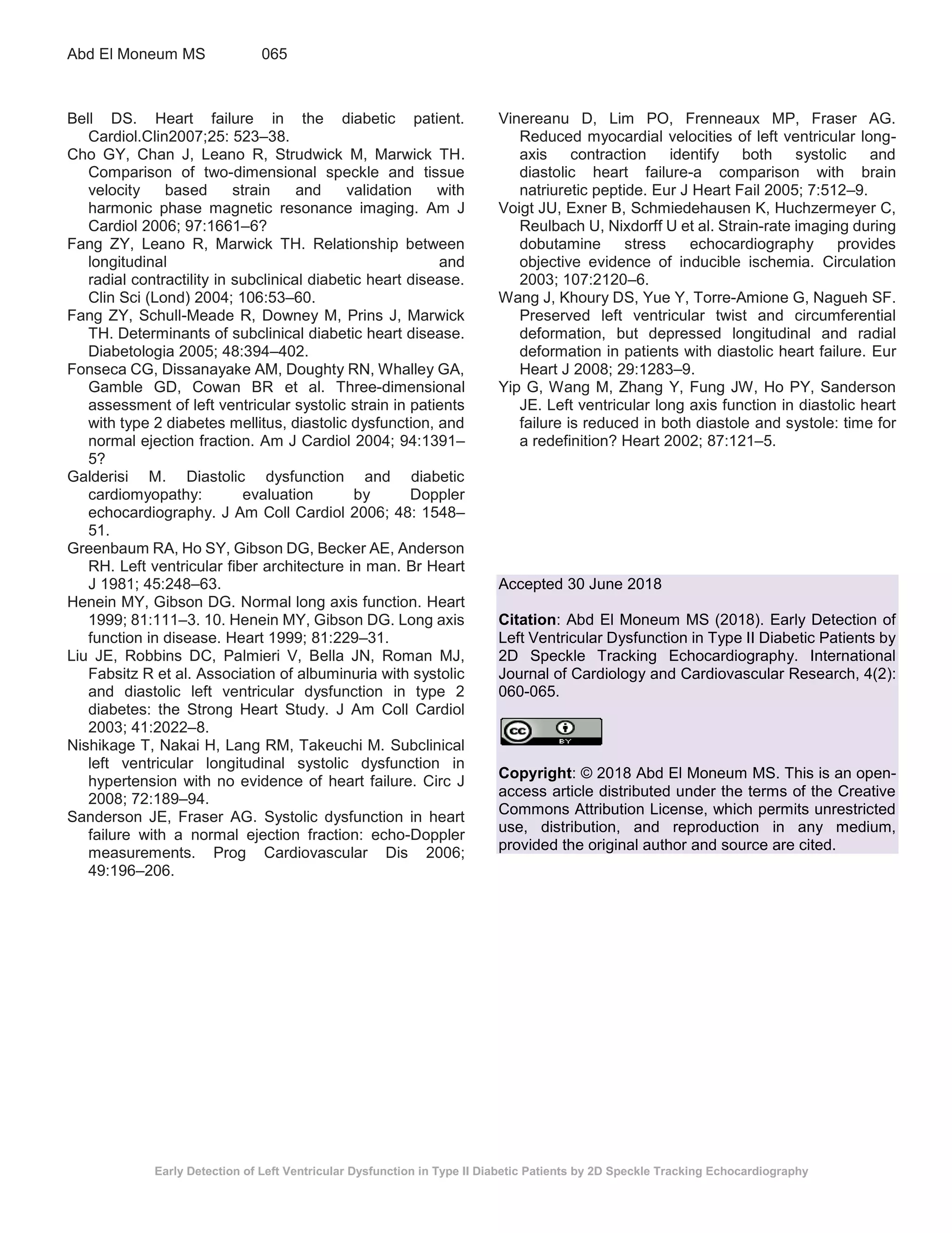 Early Detection of Left Ventricular Dysfunction in Type II Diabetic ...
