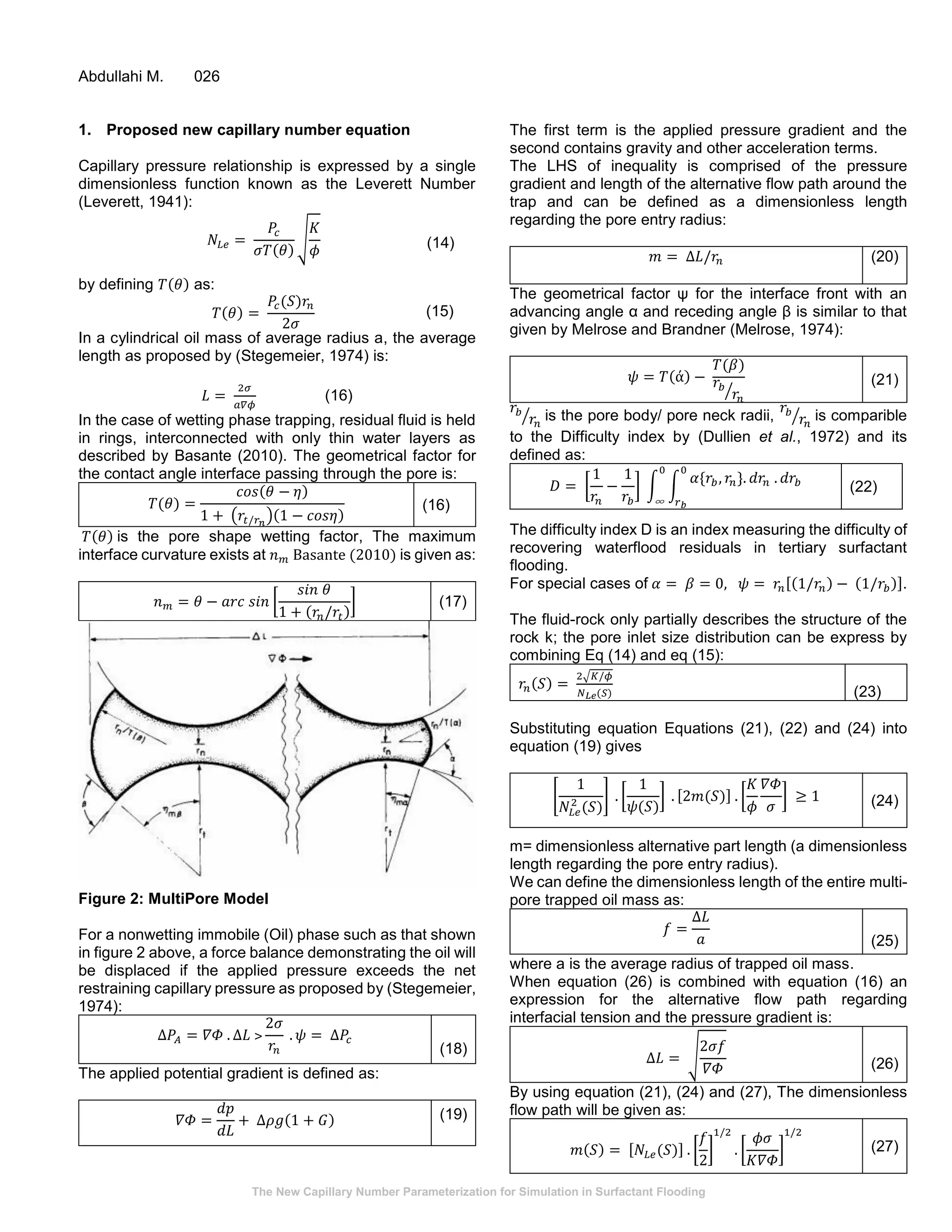 The New Capillary Number Parameterization for Simulation in Surfactant Flooding | PDF