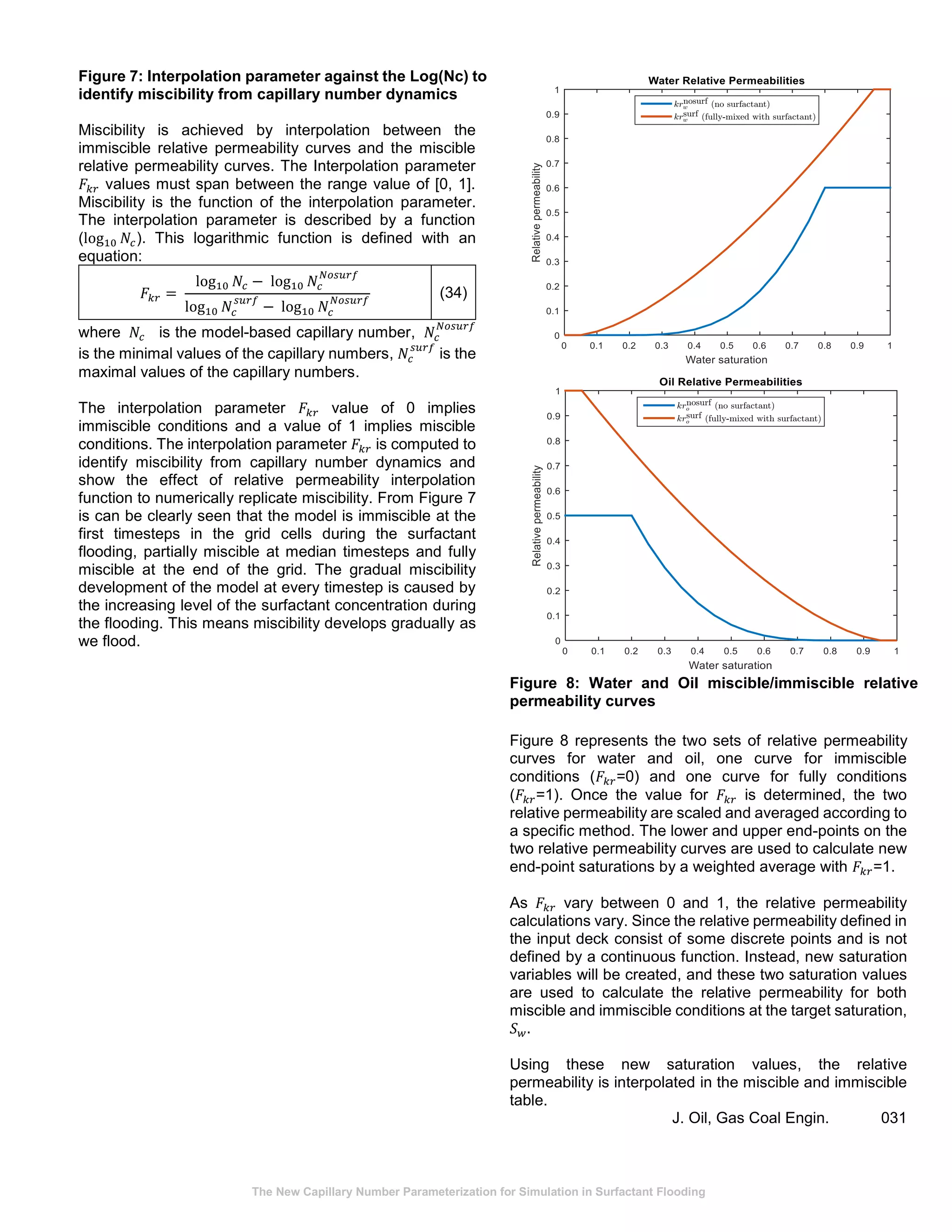 The New Capillary Number Parameterization for Simulation in Surfactant Flooding | PDF