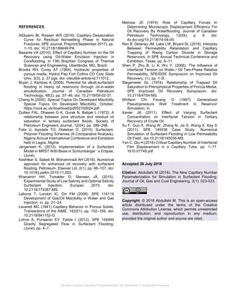 The New Capillary Number Parameterization for Simulation in Surfactant Flooding | PDF