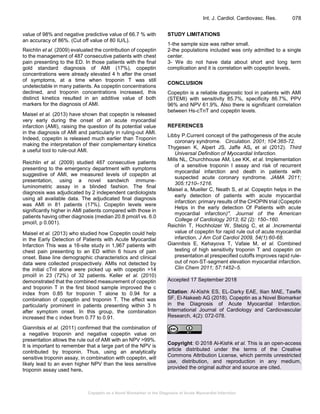 Copeptin as a Novel Biomarker in the Diagnosis of Acute Myocardial ...