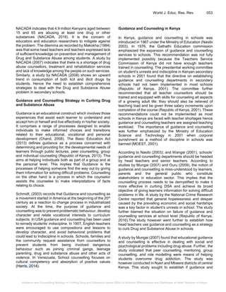 Guidance and Counselling Strategy in Curbing Drug and Substance Abuse ...