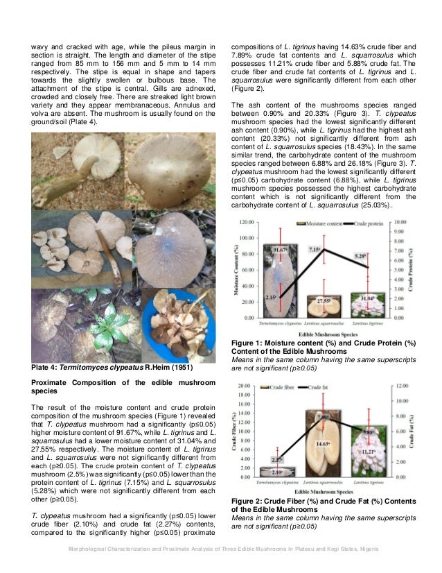 Morphological Characterization and Proximate Analysis of Three Edible… Morphological Characterization and Proximate Analysis of Three Edible…