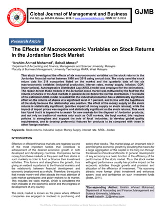 The Effects of Macroeconomic Variables on Stock Returns in the ...
