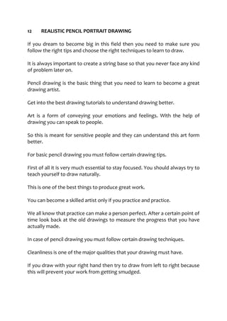 Realistic Pencil Portrait Drawing | PDF | Drawing and Sketching | Arts ...