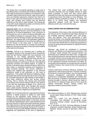 Technical Efficiency in Teff (Eragrostis teff) Production: The Case of ...