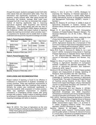 Effectiveness of Project Method of Teaching on Agricultural Knowledge ...