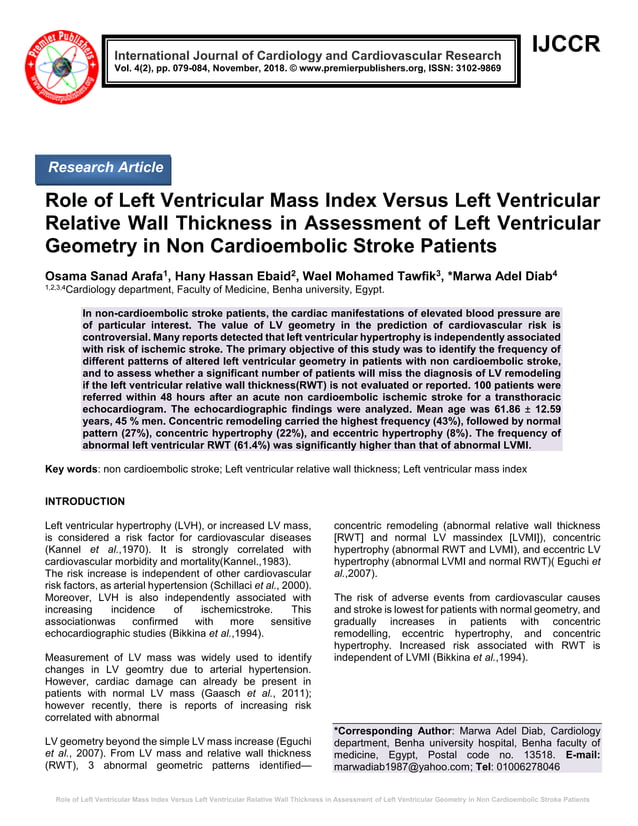Role of Left Ventricular Mass Index Versus Left Ventricular Relative ...