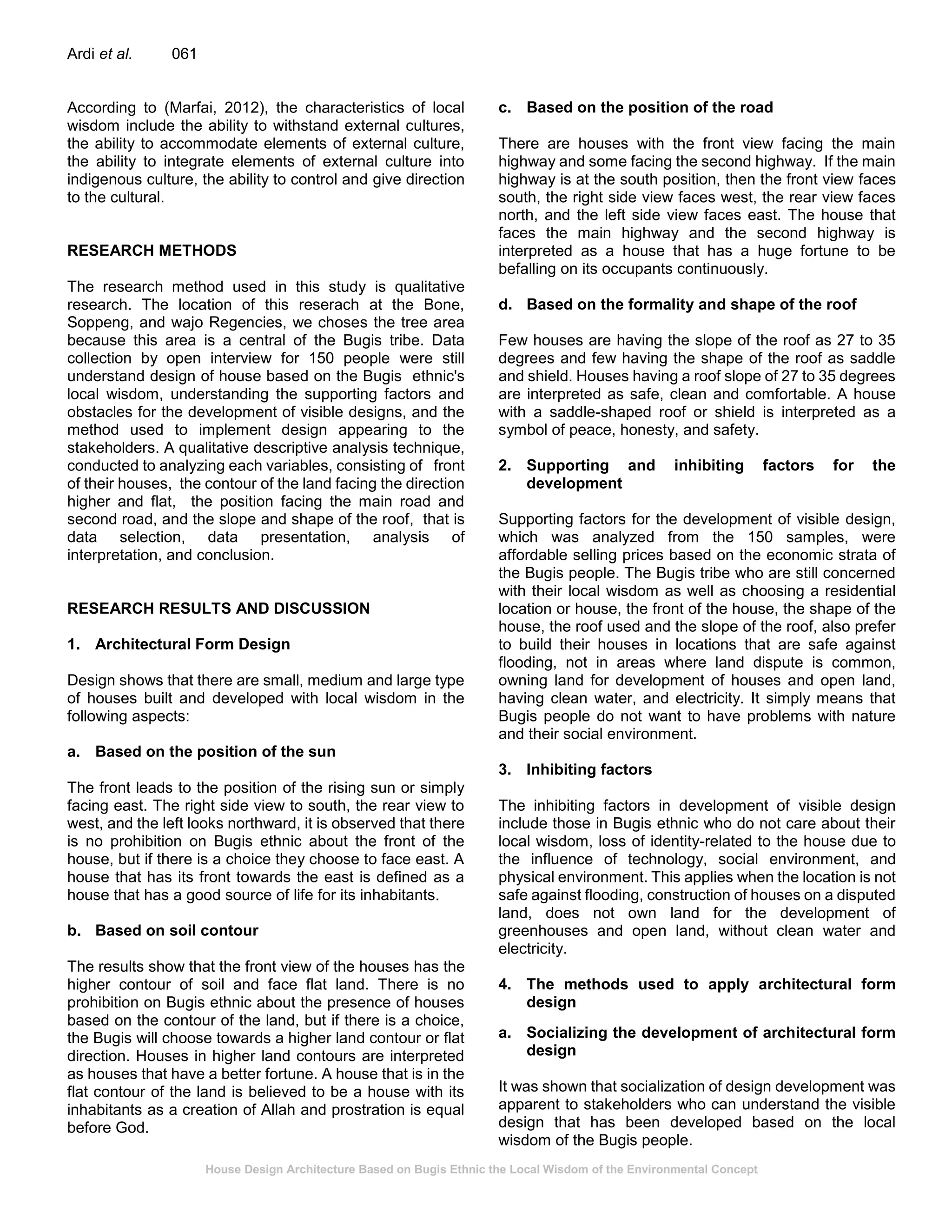 House Design Architecture Based on Bugis Ethnic the Local Wisdom of the ...