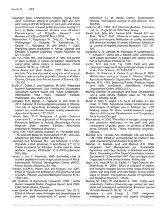 Effect of Farmyard Manure and Mineral NP Fertilizers on Yield Related Traits and Yield of Potato ...