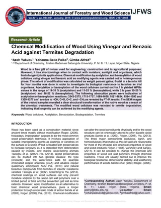 Chemical Modification of Wood Using Vinegar and Benzoic Acid against ...