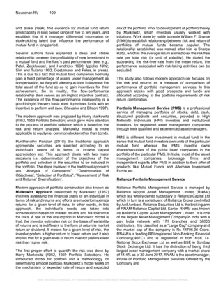 Risk and Return Analysis of Portfolio Management Services of Reliance ...