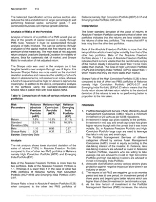 Risk and Return Analysis of Portfolio Management Services of Reliance ...