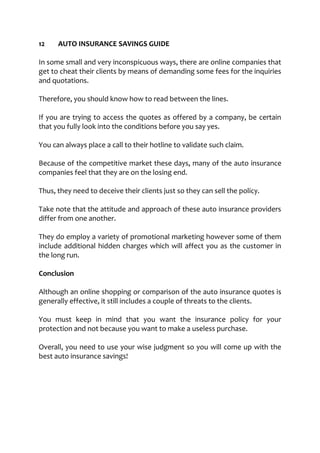 Auto Insurance Savings Guide | PDF