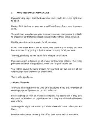 Auto Insurance Savings Guide | PDF