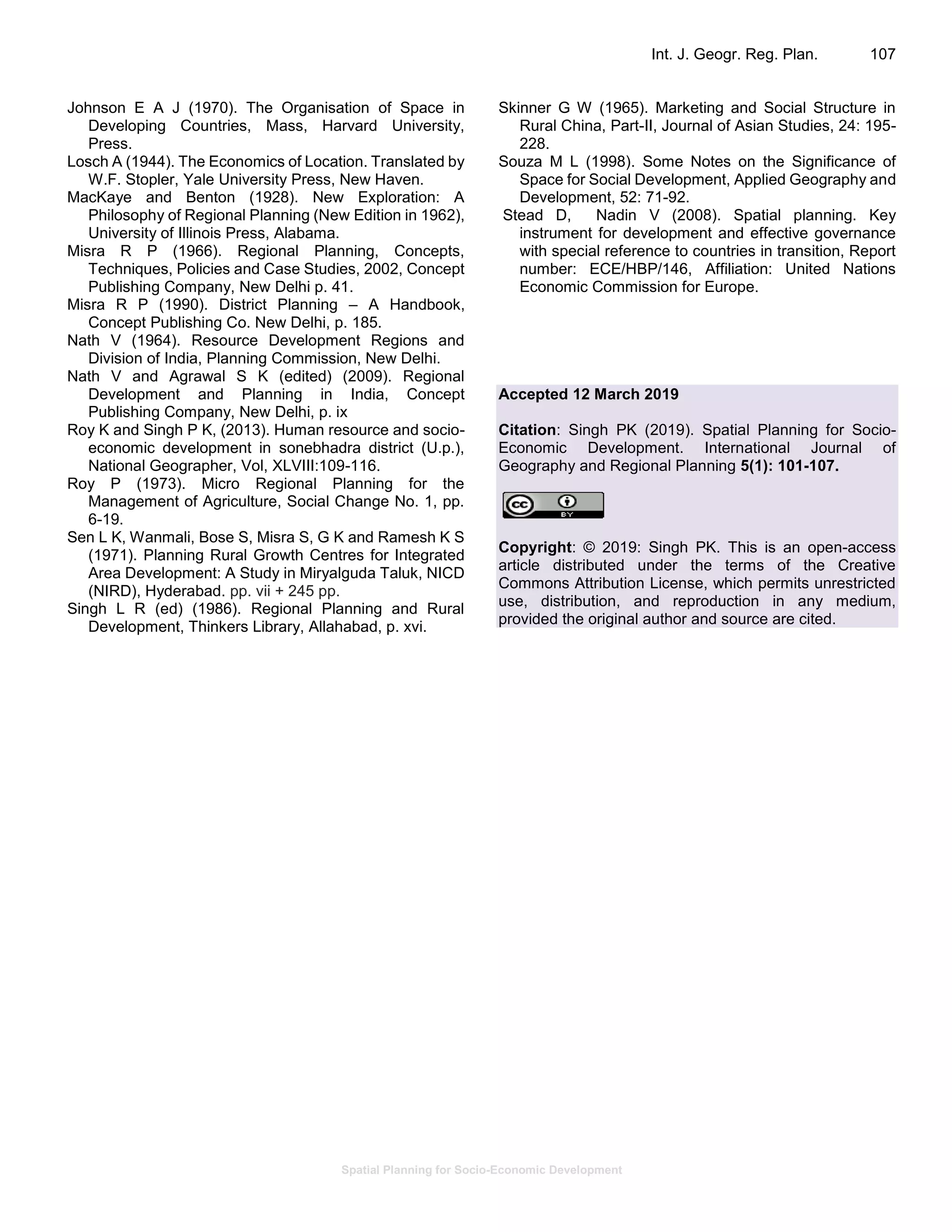 Spatial Planning for Socio-Economic Development | PDF