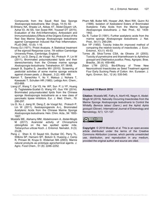 Naturally Occurring Insecticides from the Marine Sponge Xestospongia ...