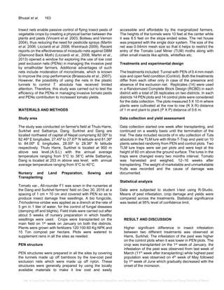 Use of Low-Cost Pest Exclusion Net to Control Tuta absoluta Infestation and Boost the Yield of ...