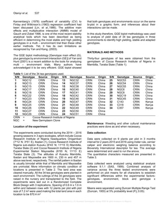 Stability in Tea {Camellia sinensis (L.) O. Kuntze} Genotypes Using GGE Bi-plot Analysis in ...