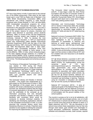 Towards a Framework for ICTs Integration in Teacher Education in India ...