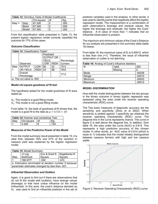 A Logistic Regression Model to Identify Factors Influencing Cassava Productivity in the Southern ...