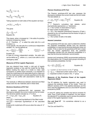 A Logistic Regression Model to Identify Factors Influencing Cassava Productivity in the Southern ...