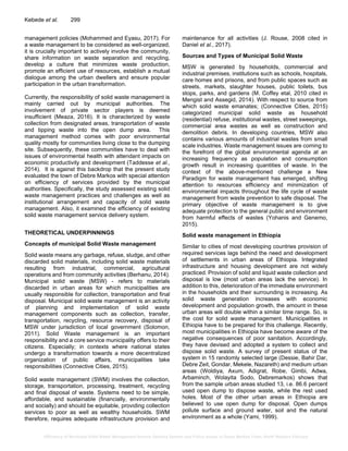 Efficiency of Municipal Solid Waste Management Service Delivery System ...