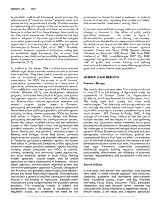 An Overview of the Challenges of Decentralized Agricultural Extension Practice in Developing ...