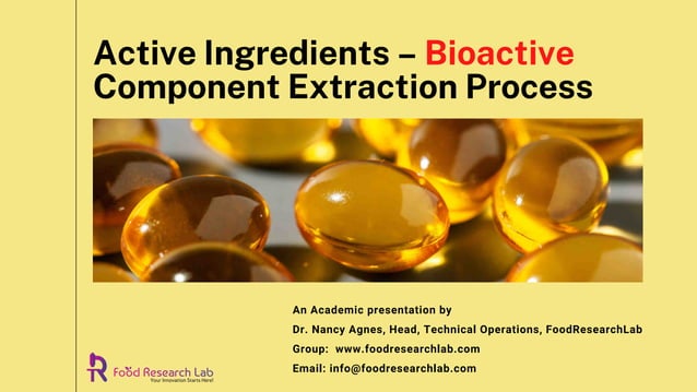 Bioactive compound extraction process | PDF