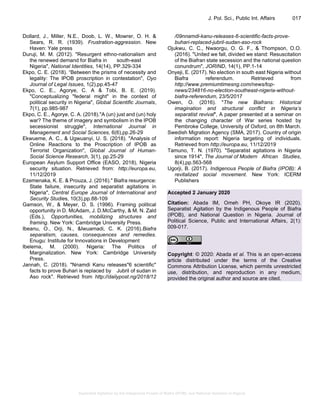 Separatist Agitation by the Indigenous People of Biafra (IPOB), and National Question in Nigeria ...