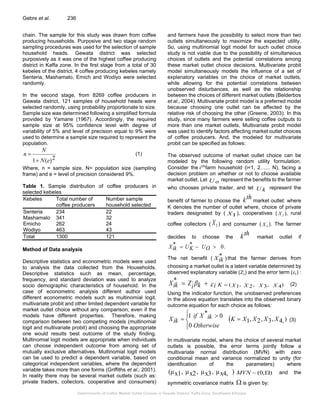 Determinants of Coffee Market Outlet Choices in Gewata District, Kaffa ...