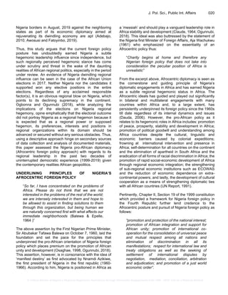 A Critical Review of Nigeria’s Regional Hegemonic Aspirations through ...