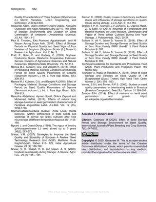 Effect of Seed Storage Period and Storage Environment on Seed Quality | PDF
