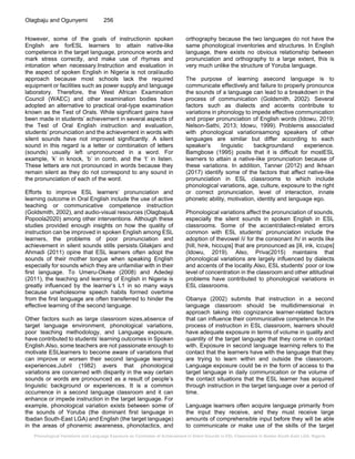 Phonological Variations and Language Exposure as Correlates of ...