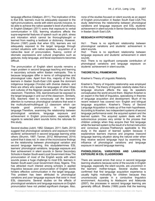 Phonological Variations and Language Exposure as Correlates of ...
