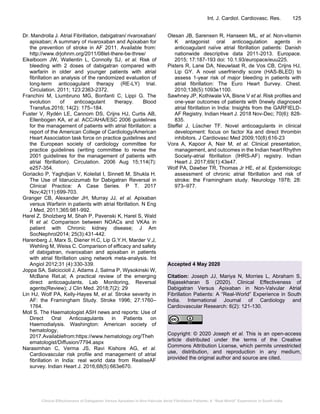 Clinical Effectiveness of Dabigatran Versus Apixaban in Non-Valvular ...
