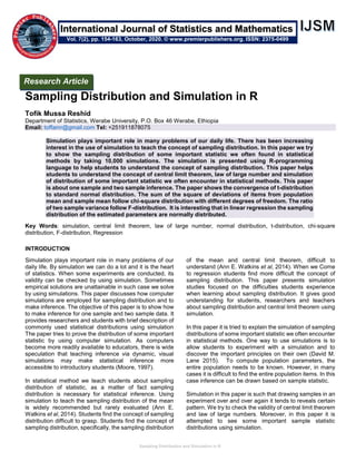 Sampling Distribution and Simulation in R | PDF
