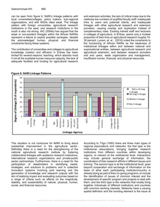 AN OVERVIEW of the CHALLENGES of AGRICULTURAL RESEARCH in SUB-SAHARAN ...