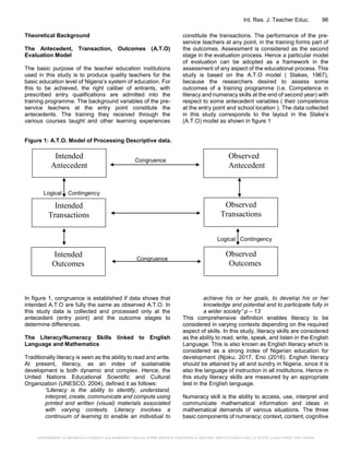 ASSESSMENT of GROWTH in LITERACY and NUMERACY SKILLS of PRE-SERVICE ...